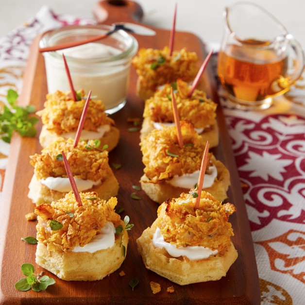 Mini Chicken and Waffles - Daisy Brand - Sour Cream & Cottage Cheese